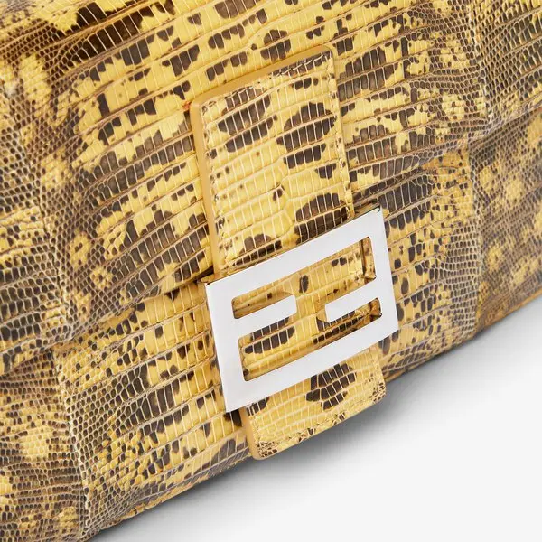 Fendi Baguette® 26424 Tegu Lizard Leather Bag